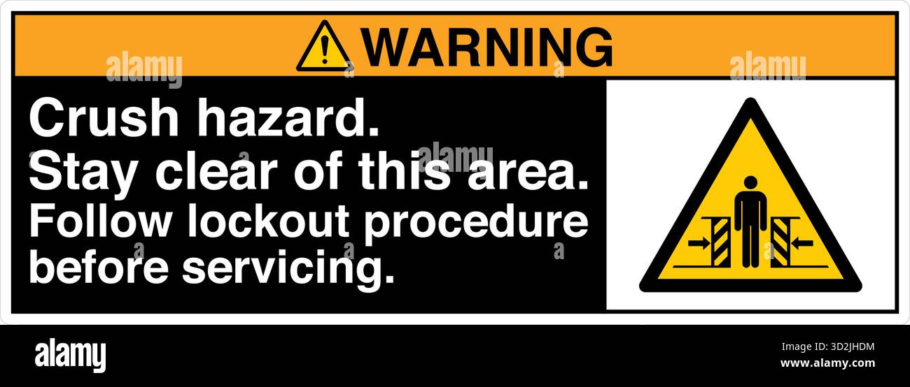 Safety Sign – Body Crush Force From Two Sides warns of potential ...