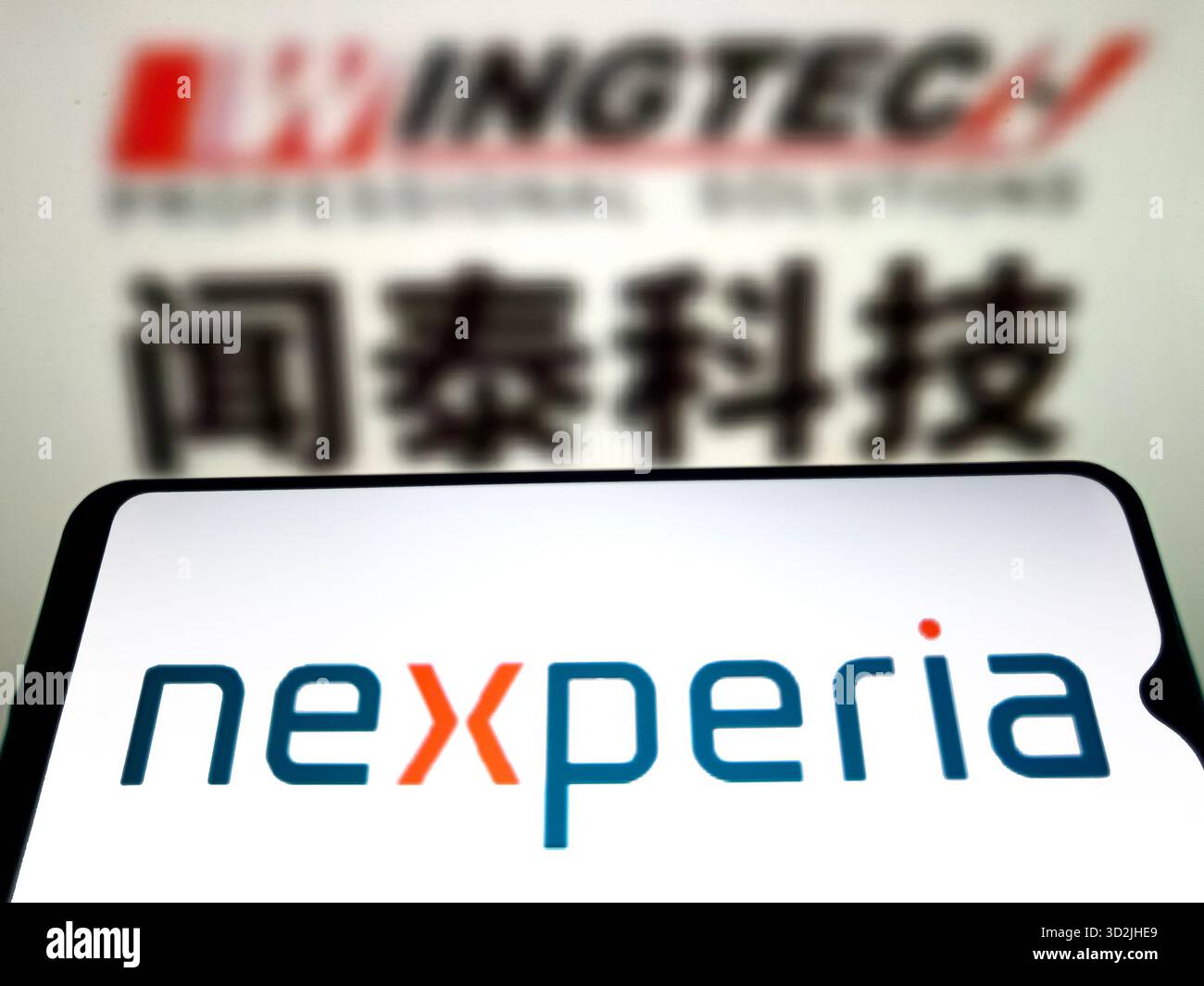 SUQIAN, CHINA - NOVEMBER 2, 2025 - An illustration photo shows nexperia ...