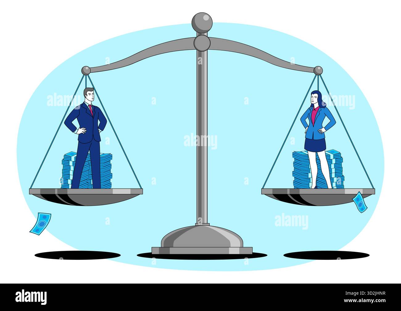 International Equal Pay Day Illustration. Gender equality concept with ...