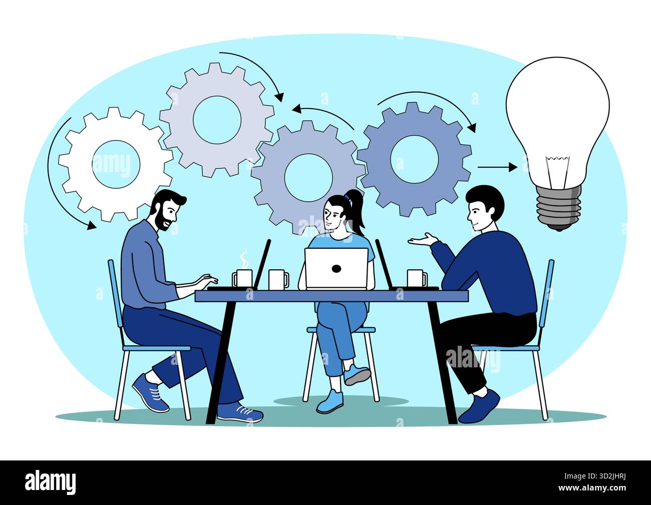 Brainstorming discussion icon outline Stock Vector Images - Alamy