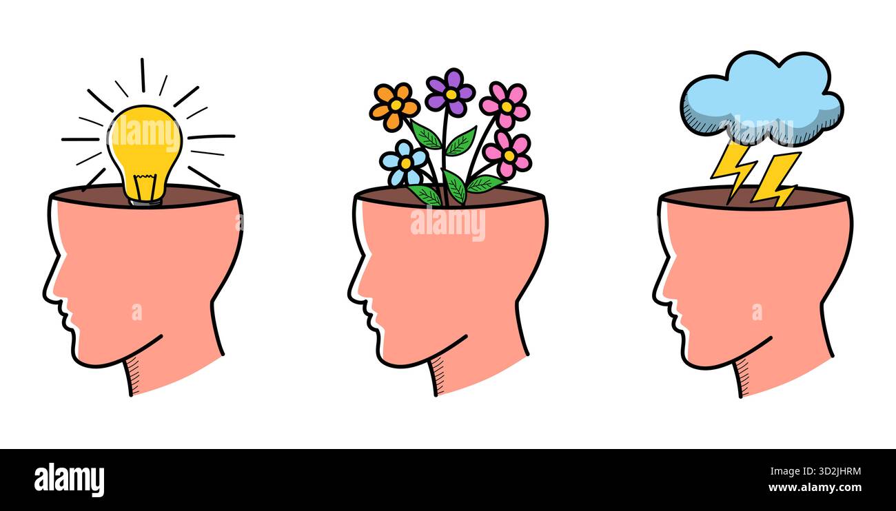 Mind brainstorming icon cartoon Stock Vector Images - Alamy