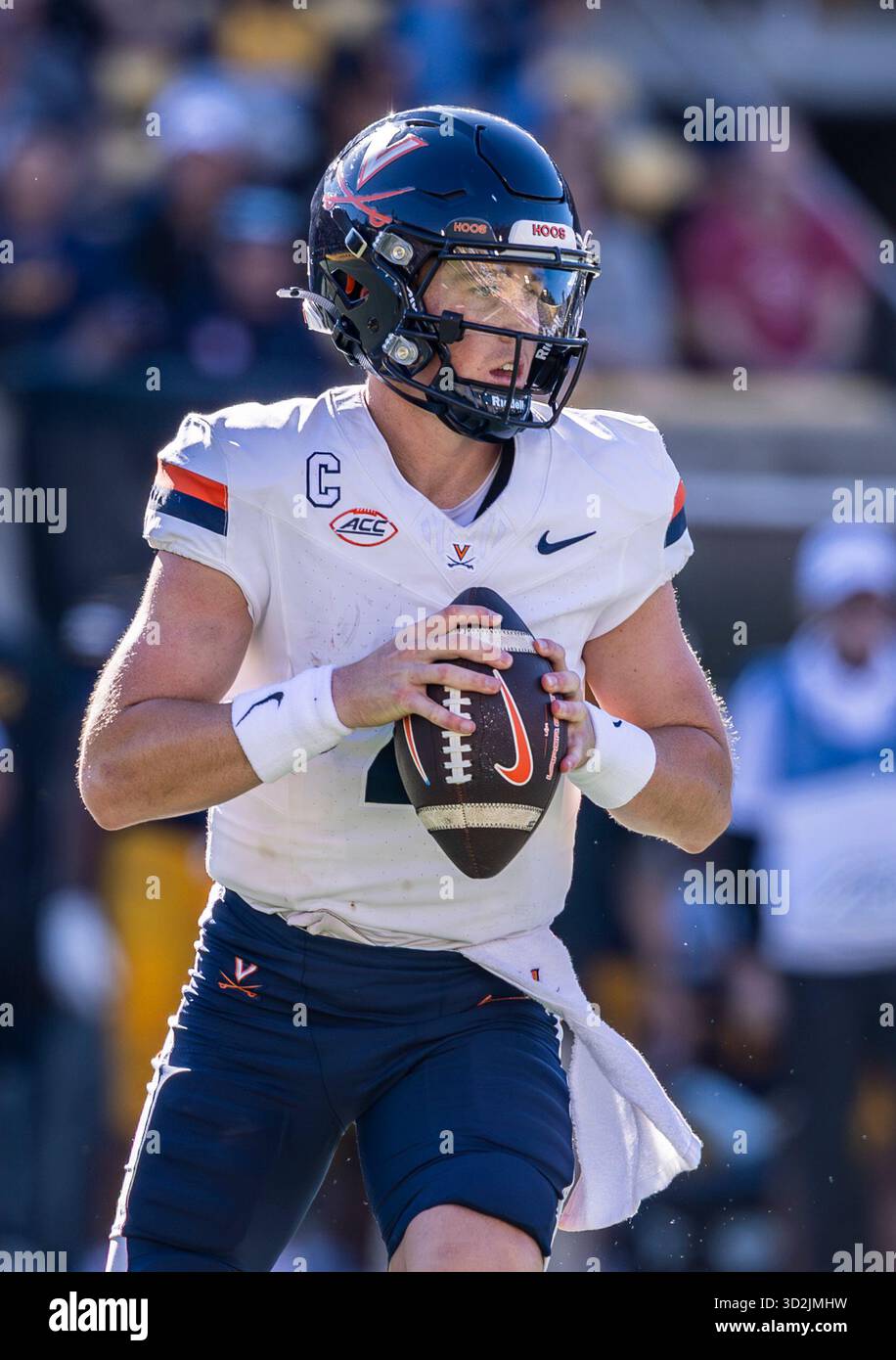 November 01 2025 Berkeley CA, U.S.A. Virginia Cavaliers quarterback ...