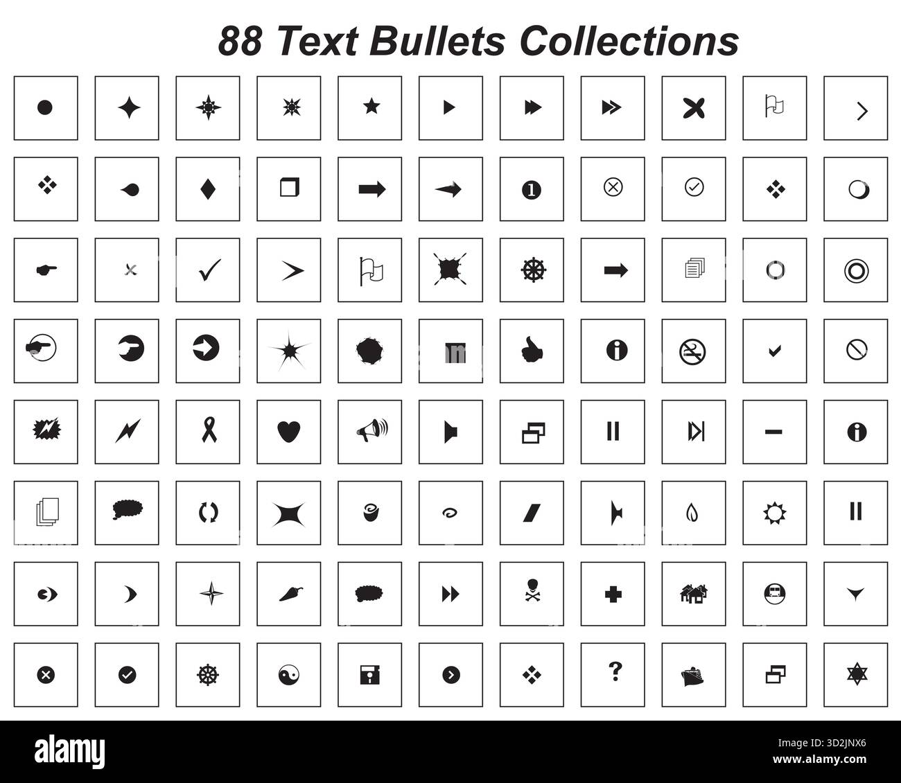 Icon set bullets Cut Out Stock Images & Pictures - Alamy