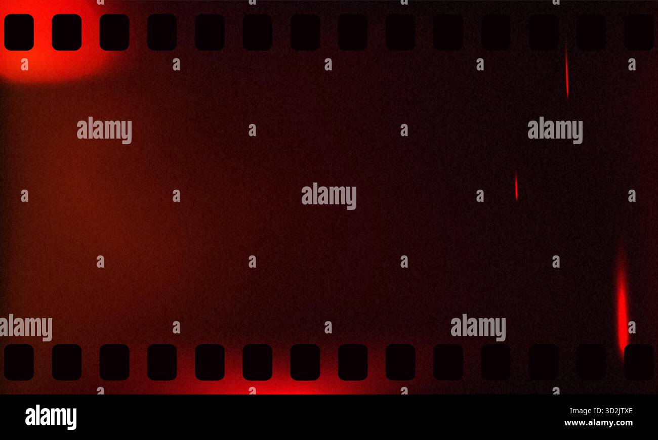 Retro film frame with red light leak and grainy texture. Cinematic ...