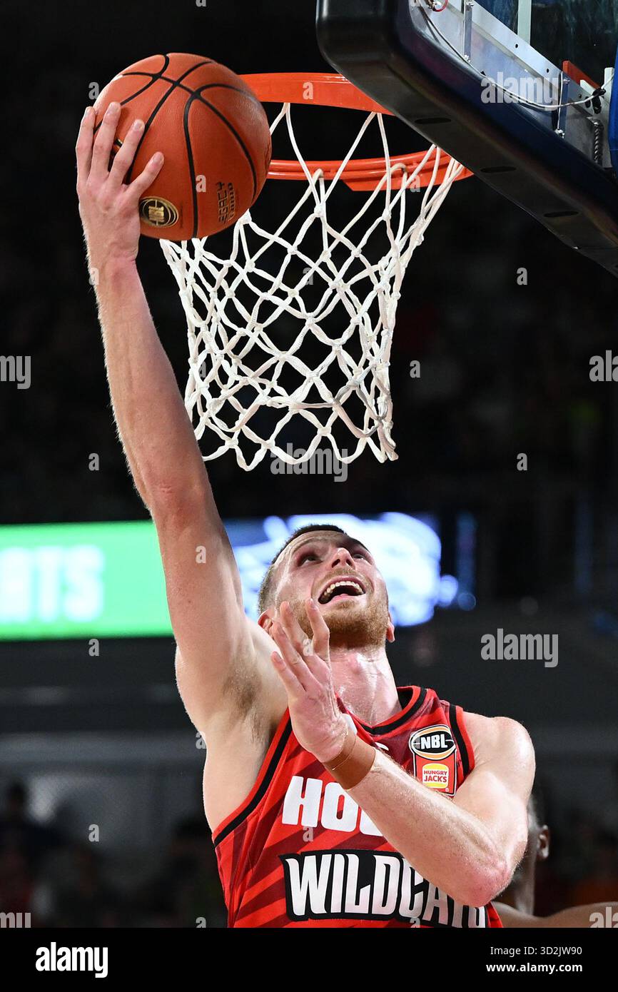 Dylan Windler of the Wildcats during the NBL Round 7 match between the ...