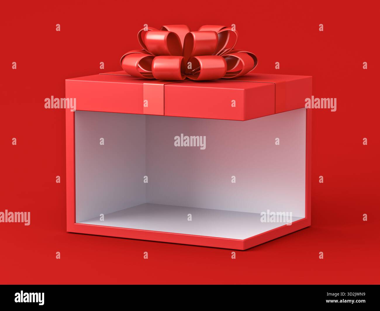 Blank exhibition booth product display gift box stand mockup with red ...