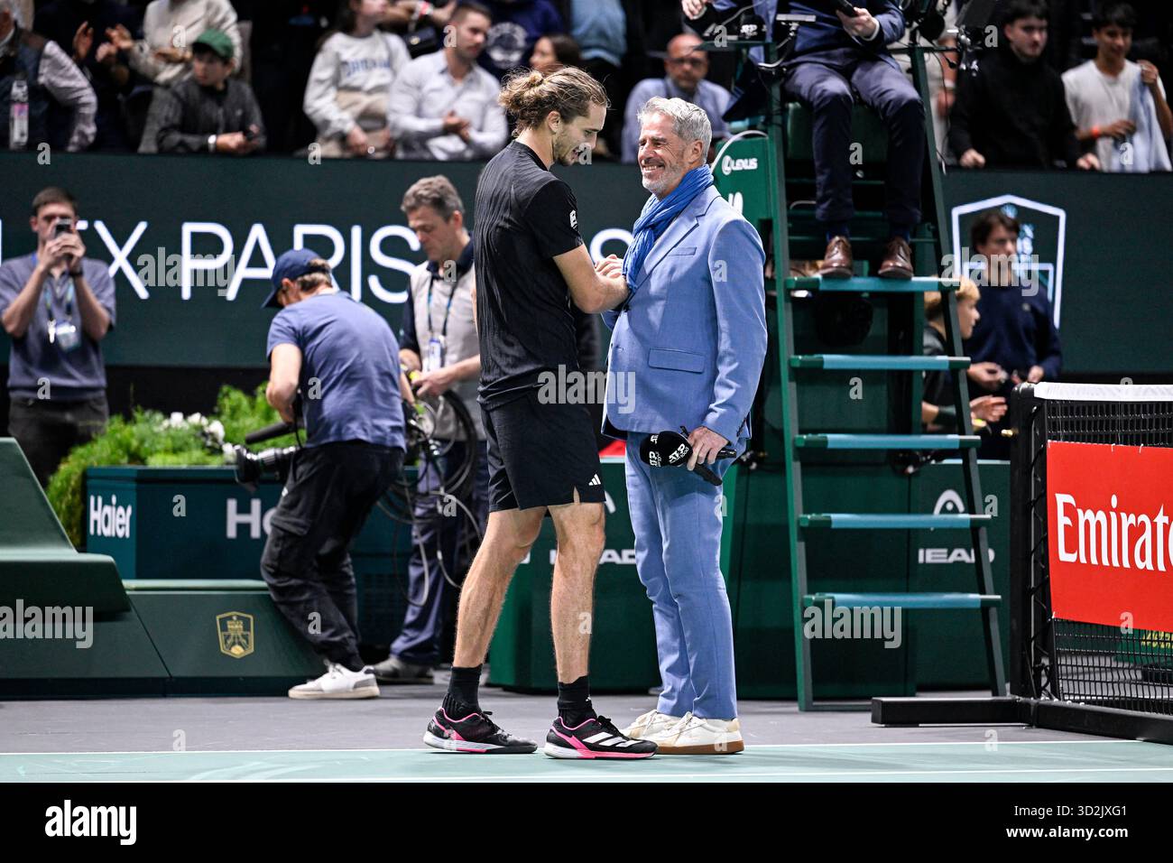 Marc Maury and Alexander Sascha Zverev during the Rolex Paris Masters ...
