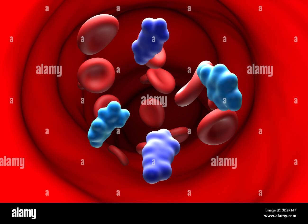 Paracetamol and ibuprofen combined therapy - section view 3d ...