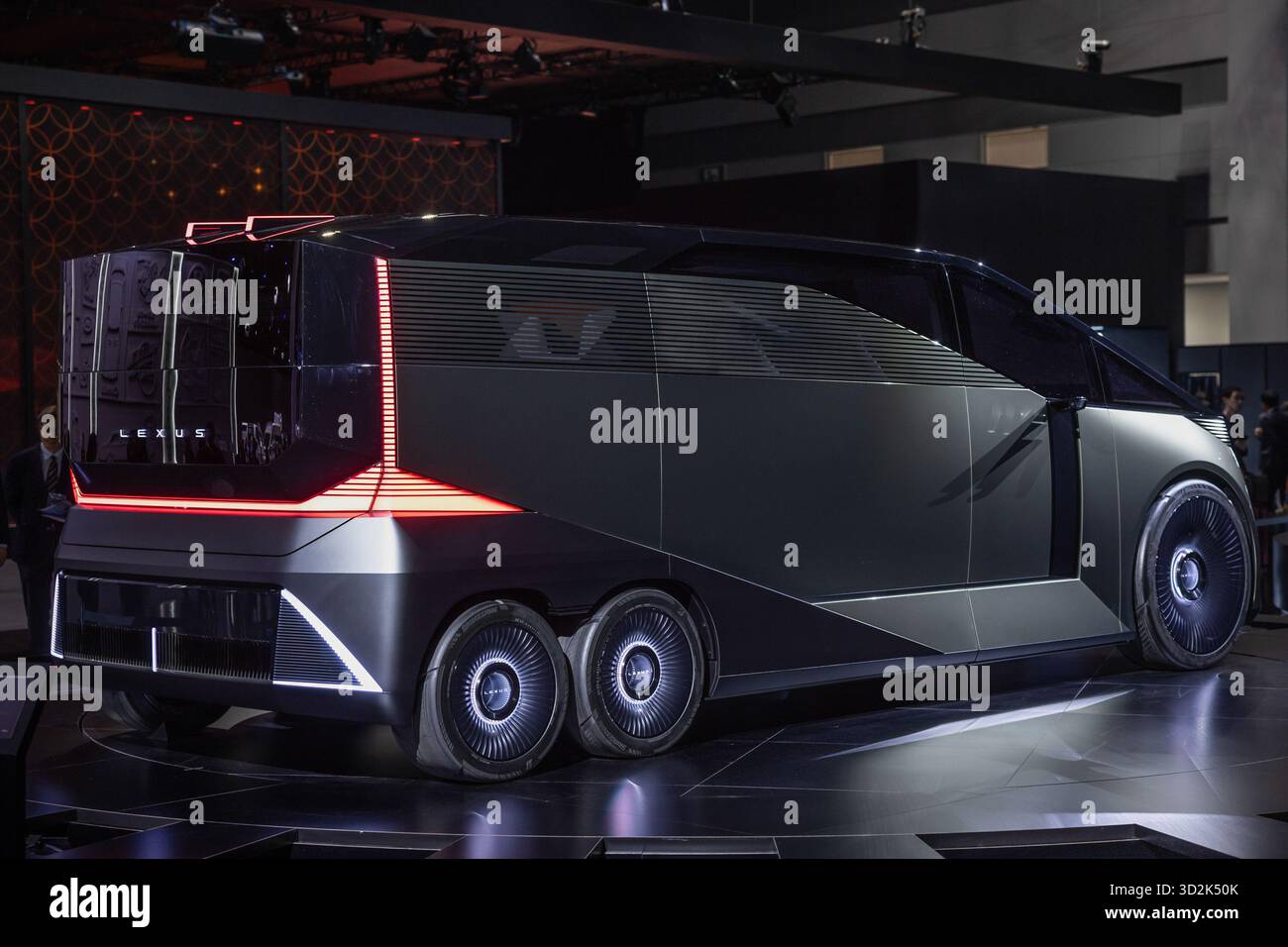 Lexus LS Concept (6-wheeled MPV) on display at Japan Mobility Show 2025. Tokyo's Big Sight ...