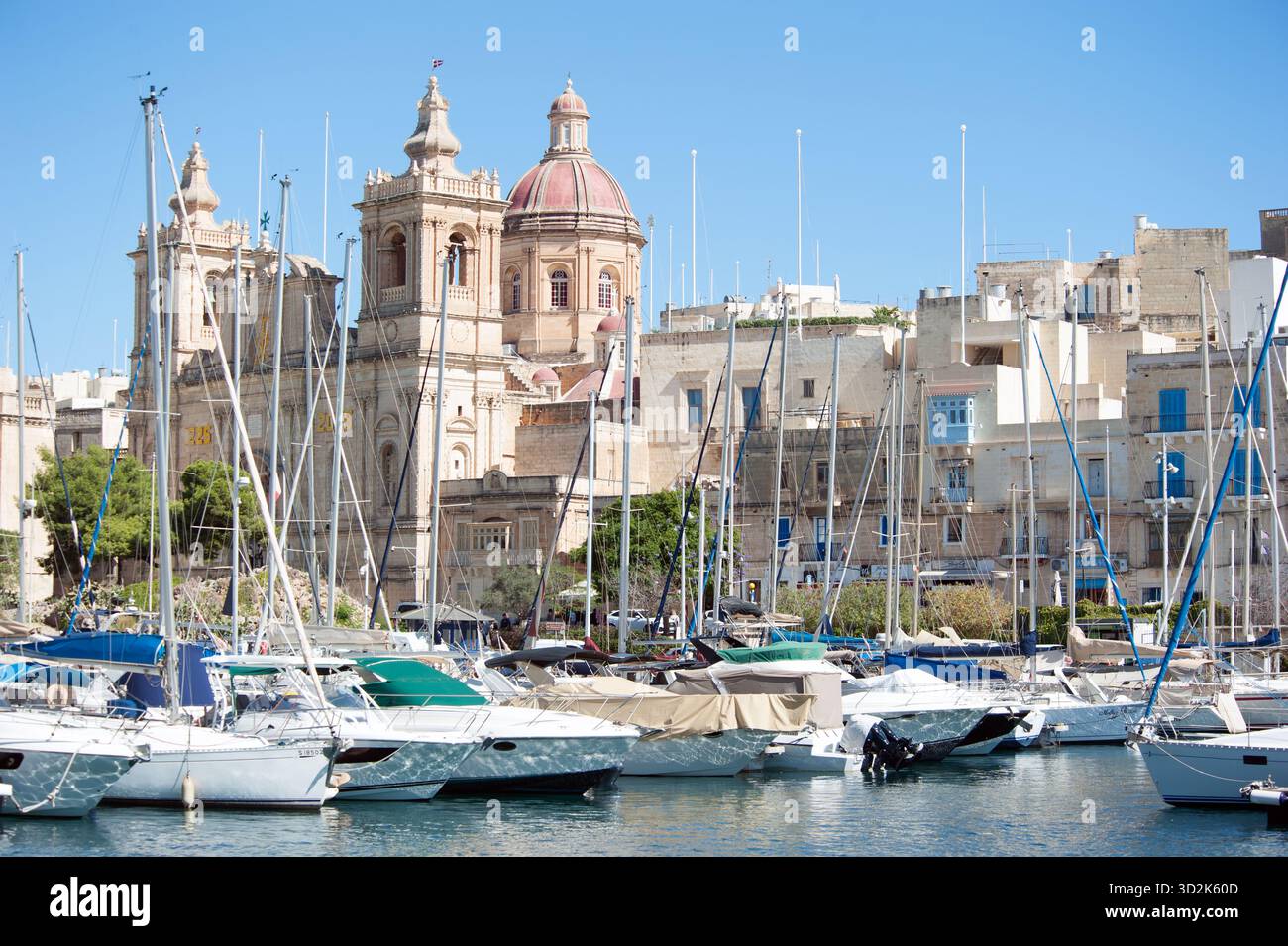 The pretty marina at Senglea, one of the Three Cities across from ...