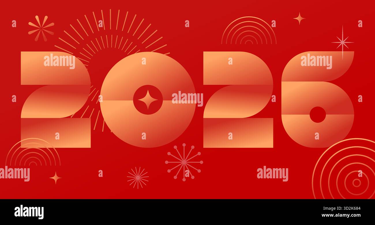 2026 banner gold fireworks Stock Vector Images - Alamy