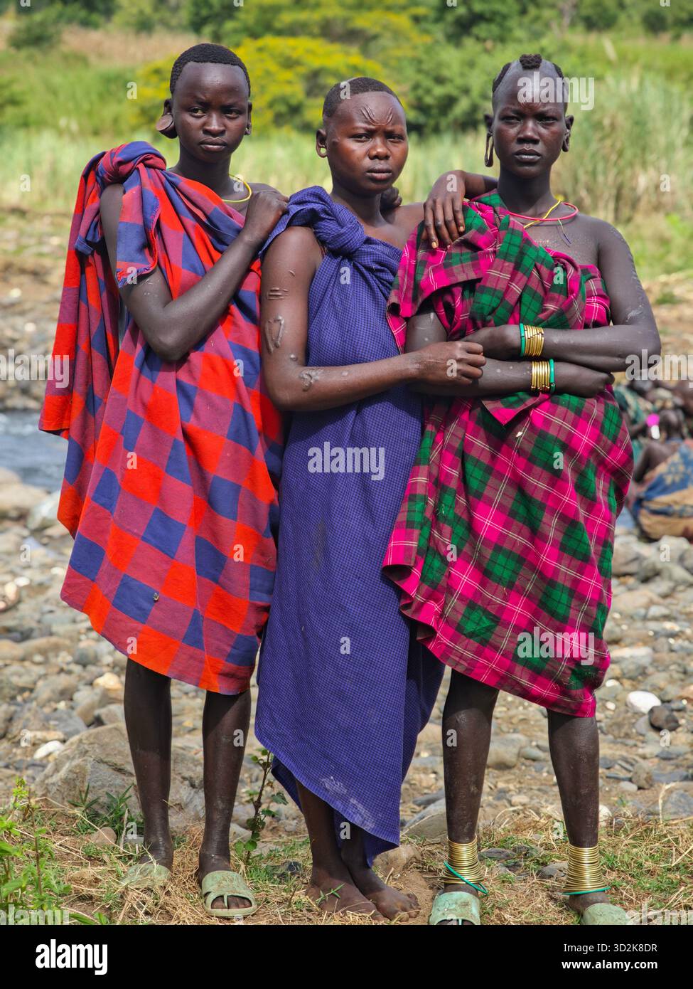 Kibish, Ethiopia - 12 August 2025: portrait of Suri tribe womans at ...