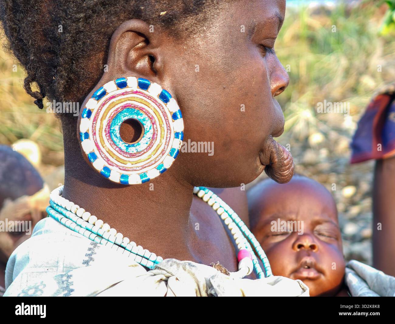 Kibish, Ethiopia - 12 August 2025: portrait of Suri tribe woman at ...
