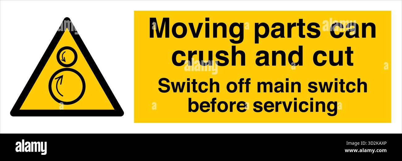 Safety Sign – Moving Parts Can Cause Serious Injury reminds workers of ...