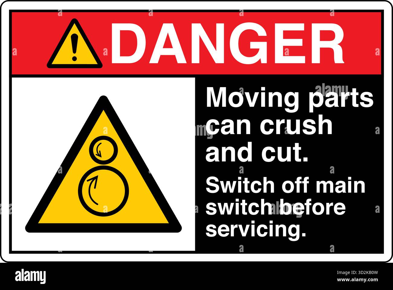 Safety Sign – Moving Parts Can Cause Serious Injury reminds workers of ...