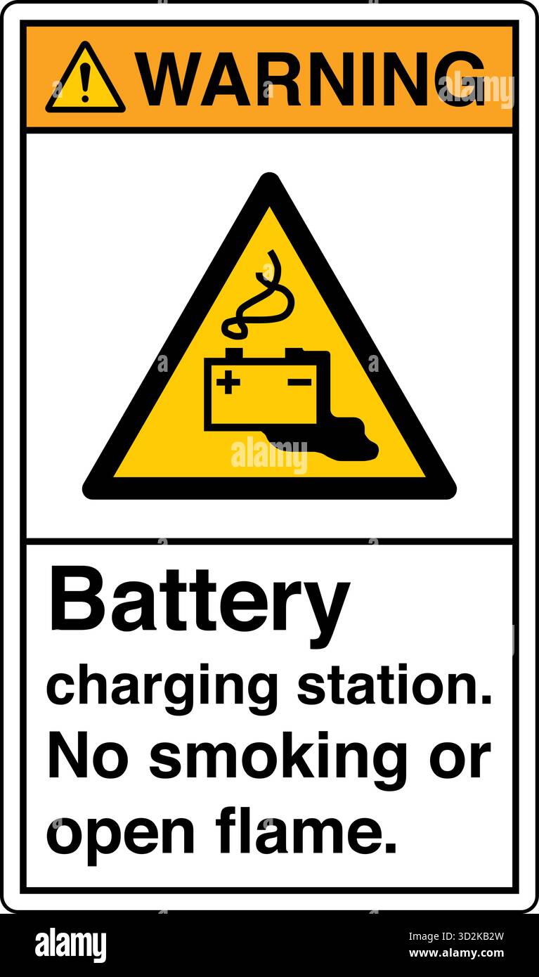 Safety Sign – Warning: Battery Charging Area alerts workers to ...