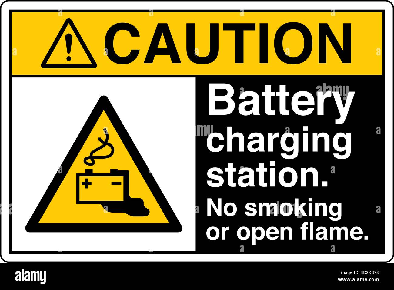 Safety Sign – Warning: Battery Charging Area alerts workers to ...