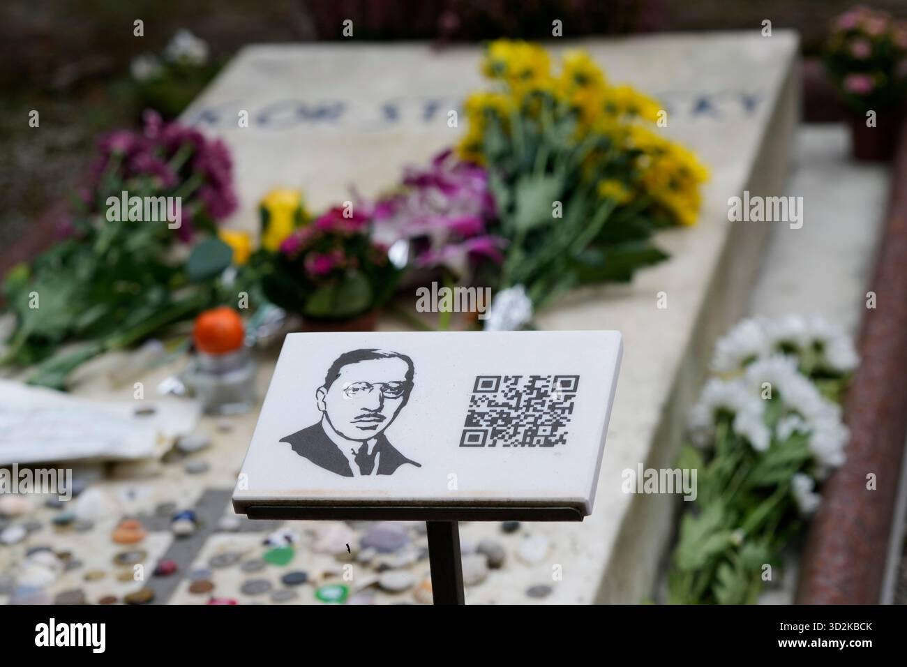The grave of Igor Stravinsky at the San Michele cemetery on the island ...