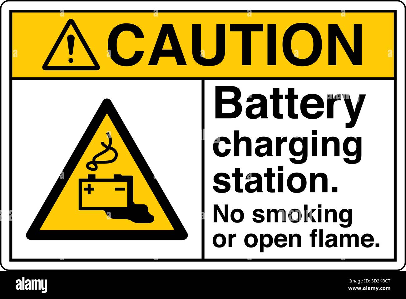 Safety Sign – Warning: Battery Charging Area alerts workers to ...