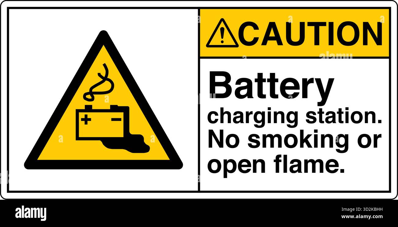 Safety Sign – Warning: Battery Charging Area alerts workers to ...