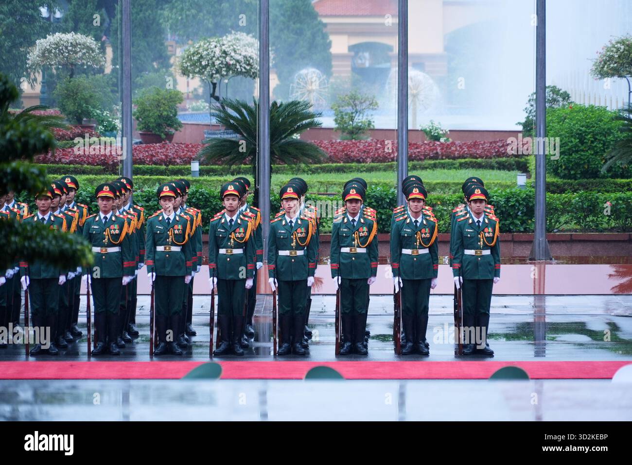 Honor guards line up for a welcome ceremony for the visiting U.S ...