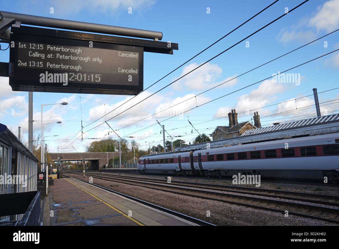 The scene at Huntingdon train station in Cambridgeshire, after a number ...