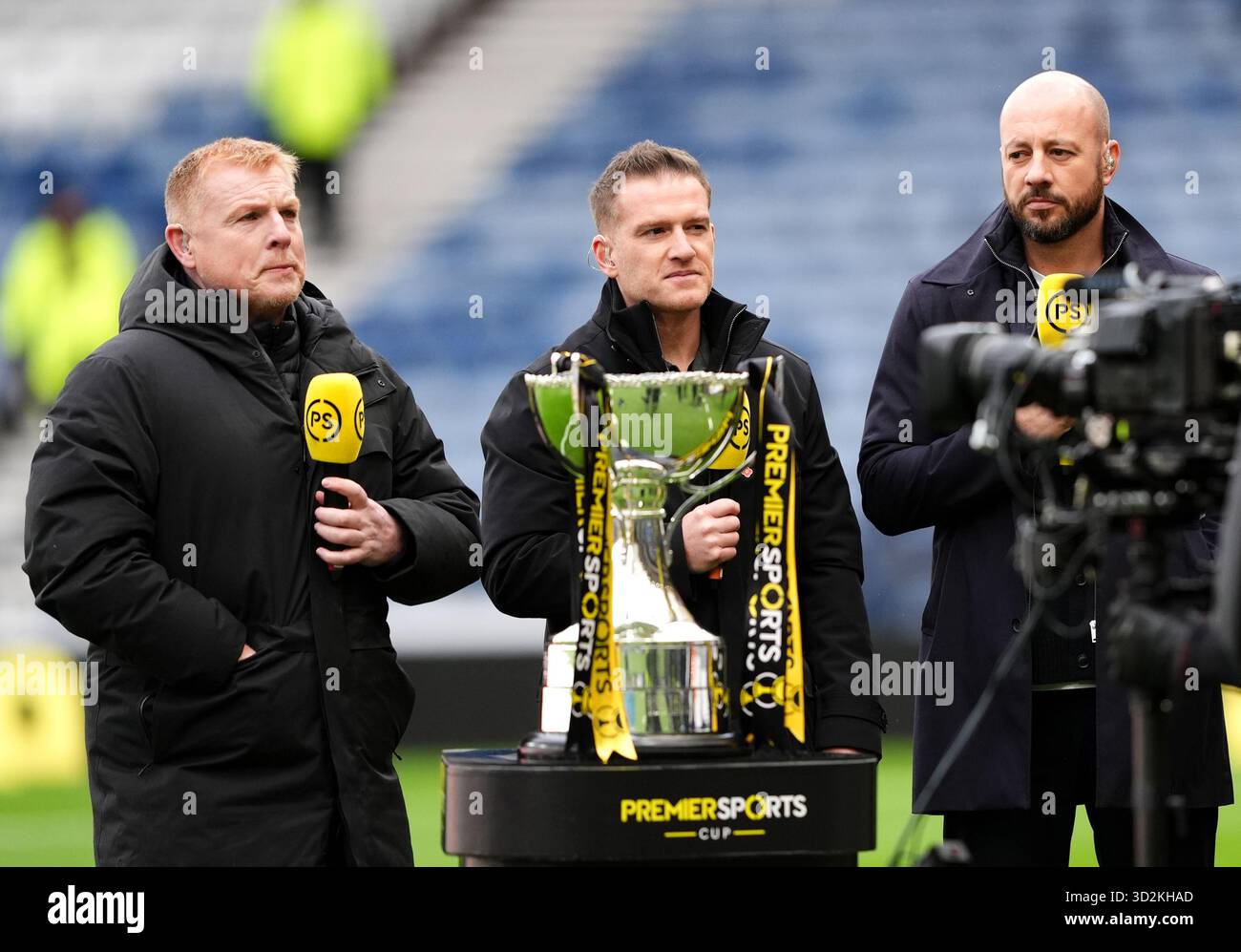 Pundits Neil Lennon, Steven Davis, and Alan Hutton ahead of the Premier ...
