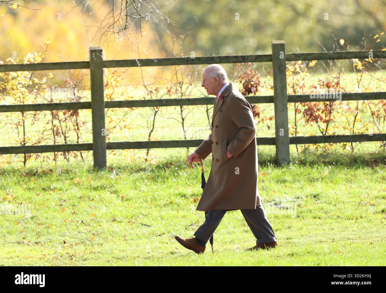 King Charles III leaves after attending a Sunday church service at St ...