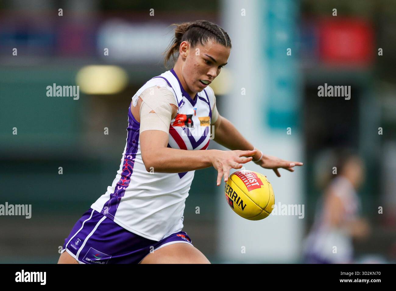 Tunisha Kikoak of the Dockers during the AFLW Round 12 match between ...