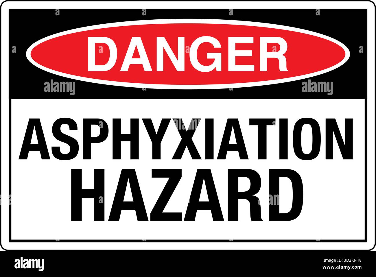 Safety Sign – Warning: Asphyxiating Atmosphere alerts workers to areas ...