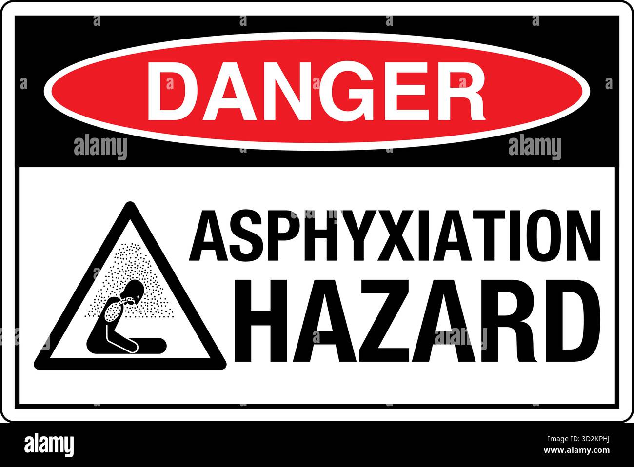Safety Sign – Warning: Asphyxiating Atmosphere alerts workers to areas ...
