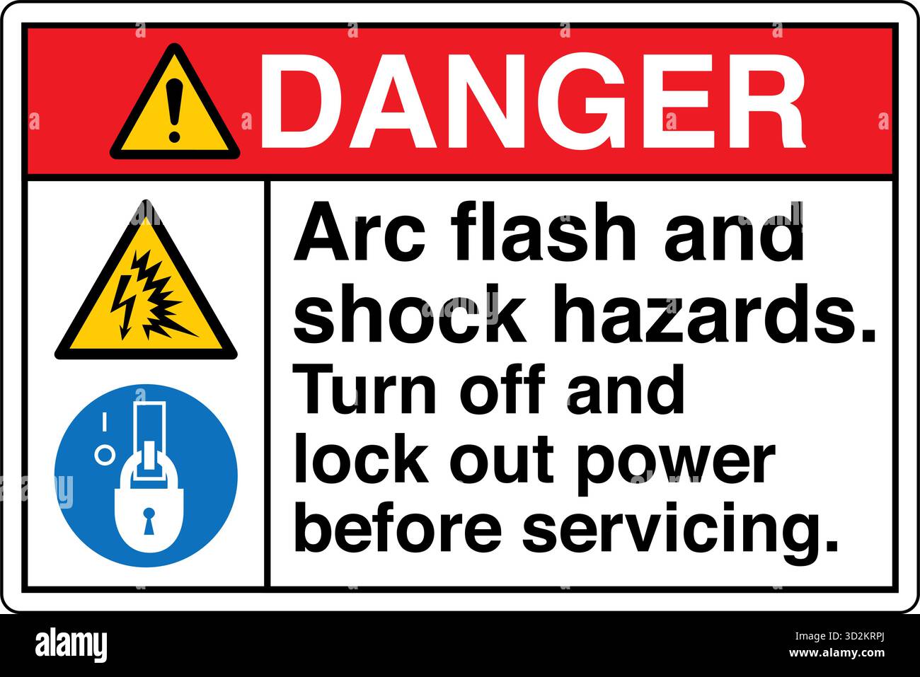 The Safety Sign Arc Flash and Shock Hazards Turn Off and Lock Out Power ...