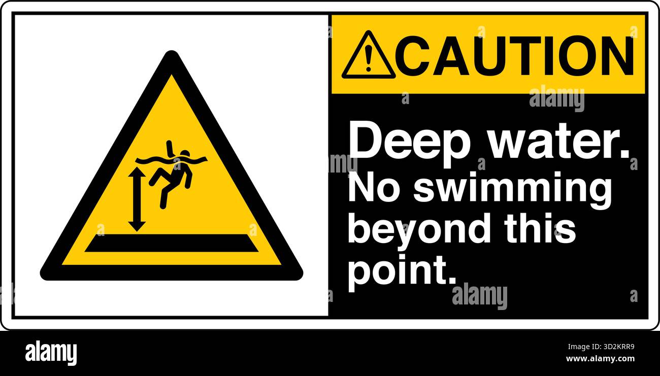 Safety Sign – Warning: Deep Water alerts people to the presence of deep ...
