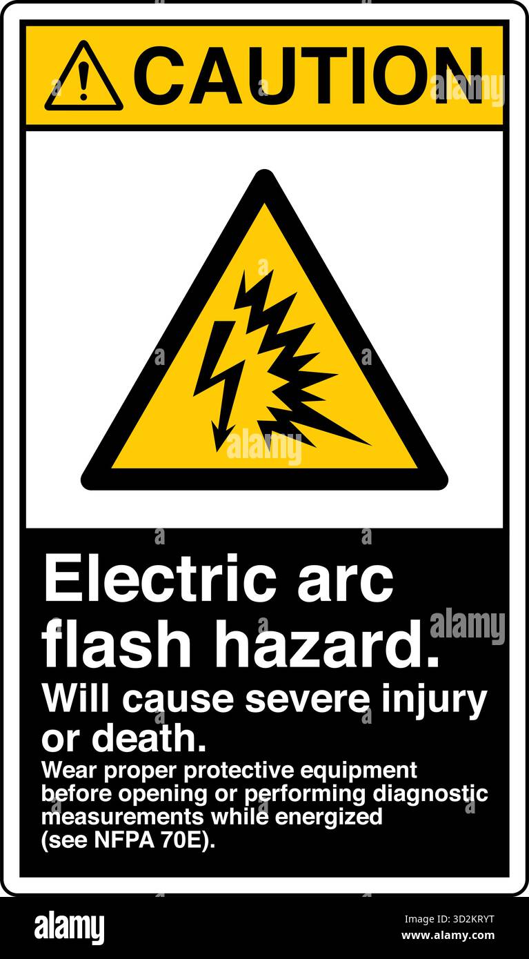 Arc flash safety label Stock Vector Images - Alamy