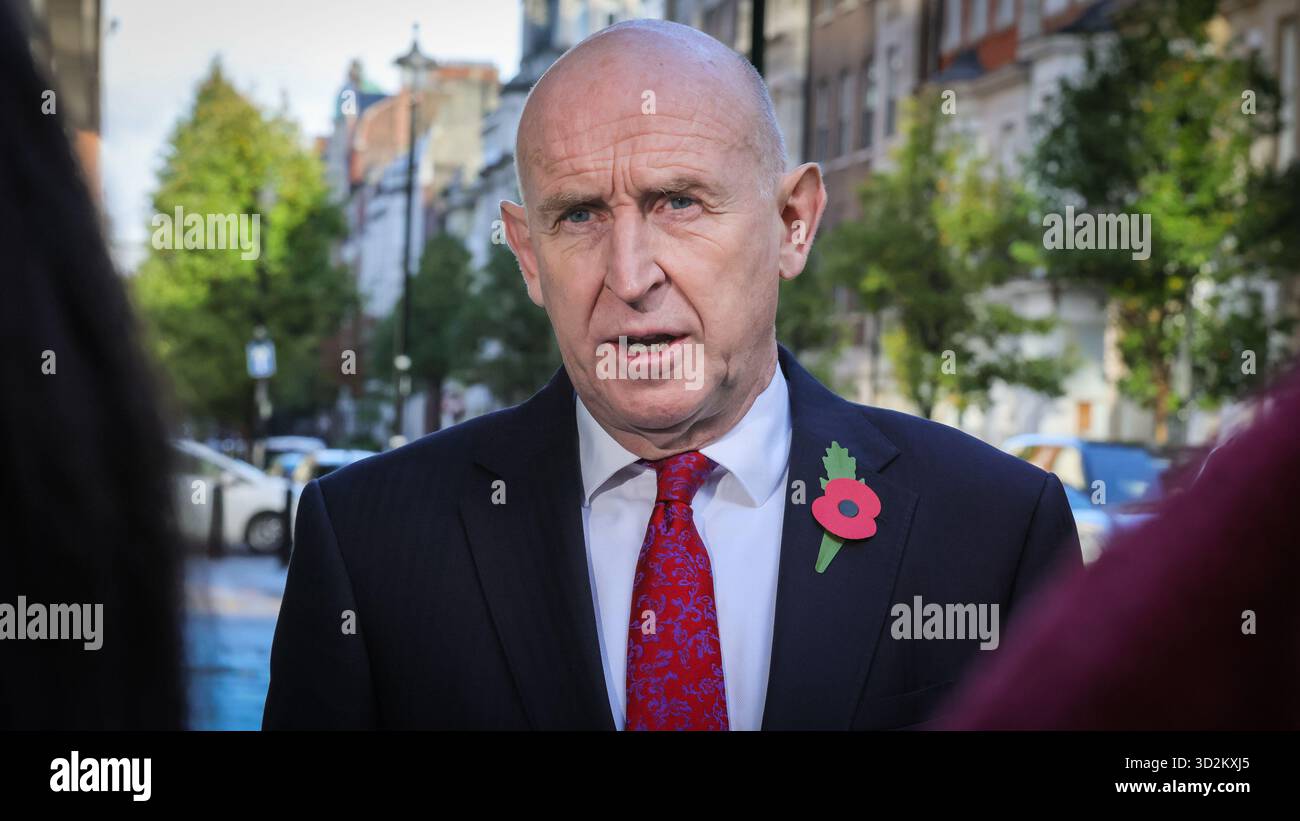 London, UK. 02nd Nov, 2025. John Healey, Defence Secretary, is seen at ...