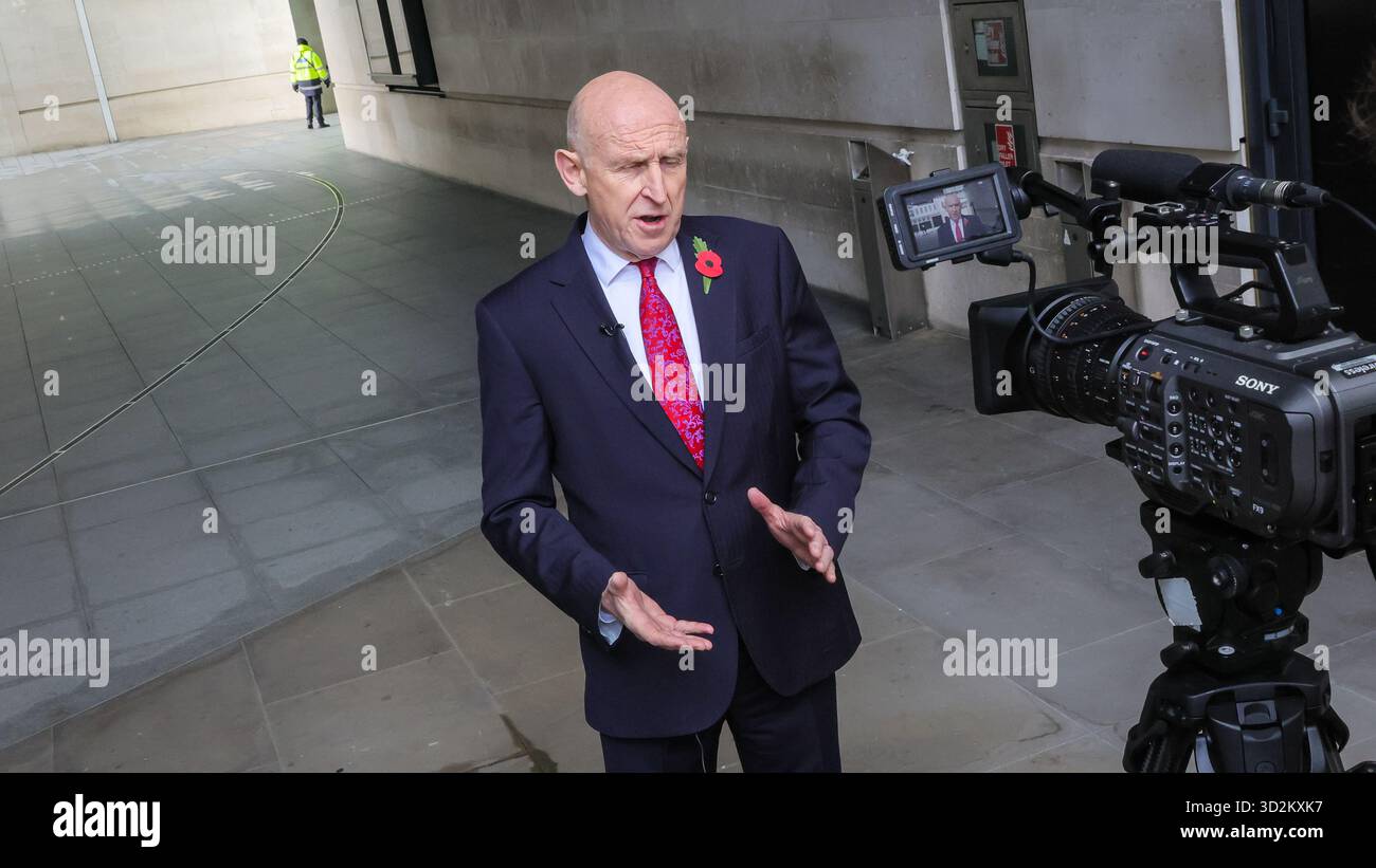 London, UK. 02nd Nov, 2025. John Healey, Defence Secretary, is seen at ...