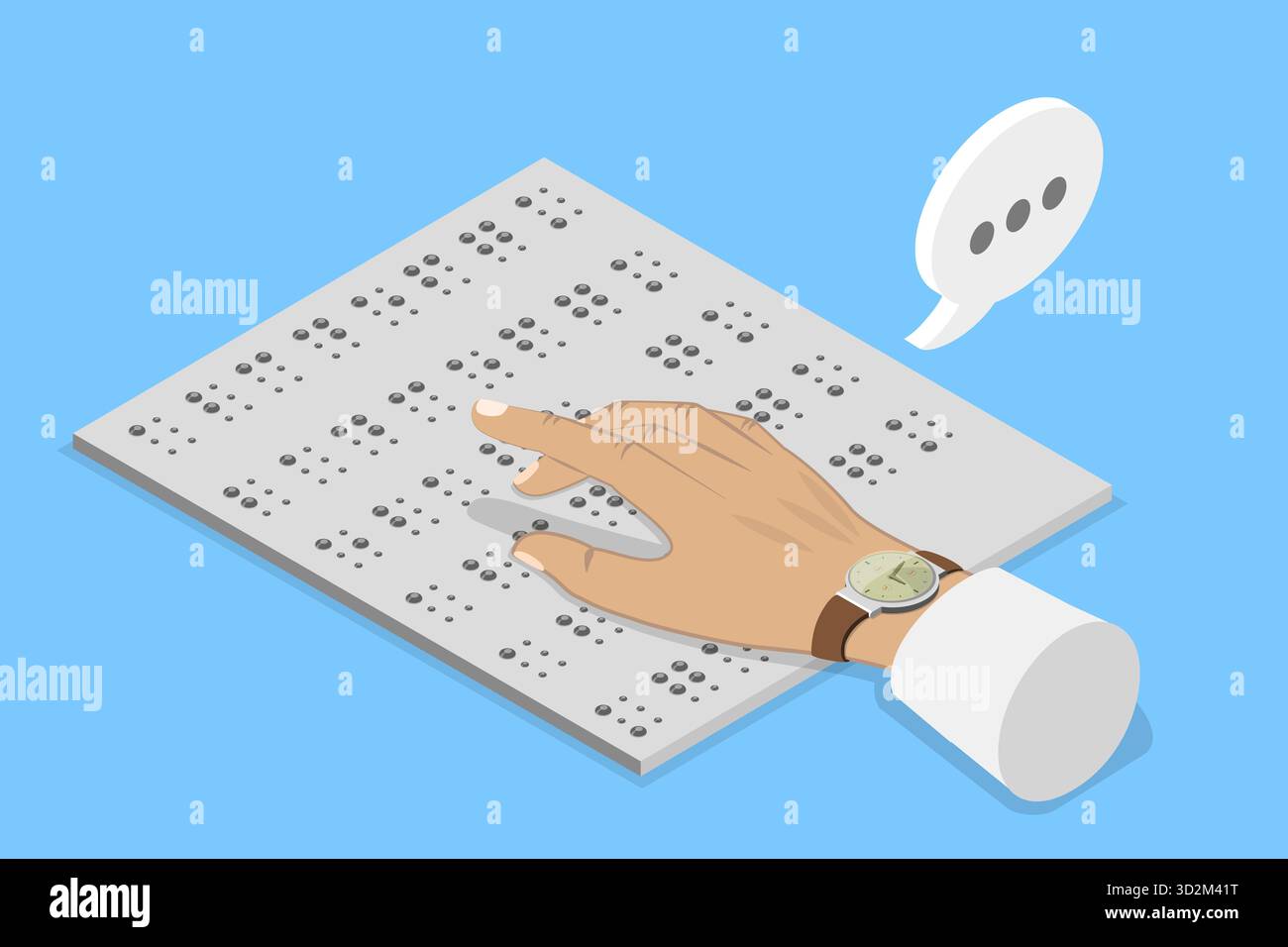 3D Isometric Flat Conceptual Illustration of Braille Language, Letters ...