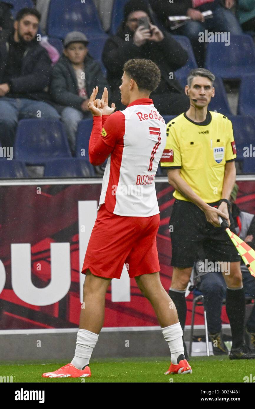SALZBURG, AUSTRIA - NOVEMBER 2: Clement Bischoff of Salzburg celebrates ...