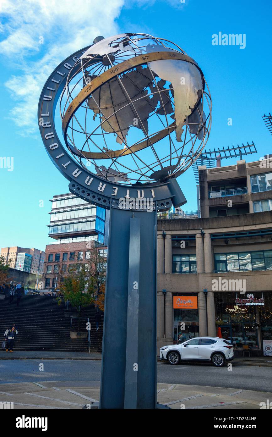 The International Village Globe by the roundabout on Keefer Street ...
