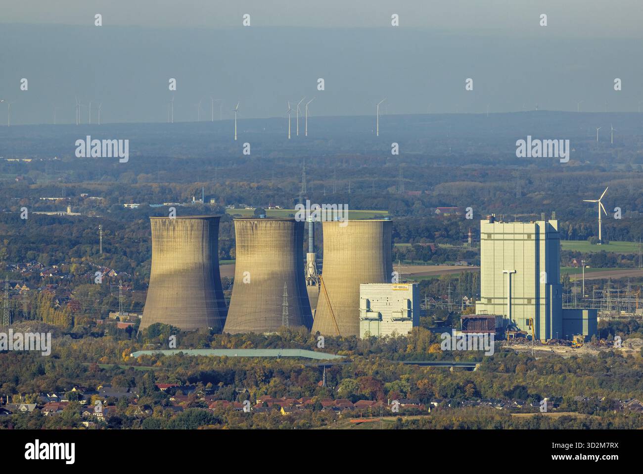 Aerial view, RWE Generation SE Gersteinwerk power plant after blowing ...