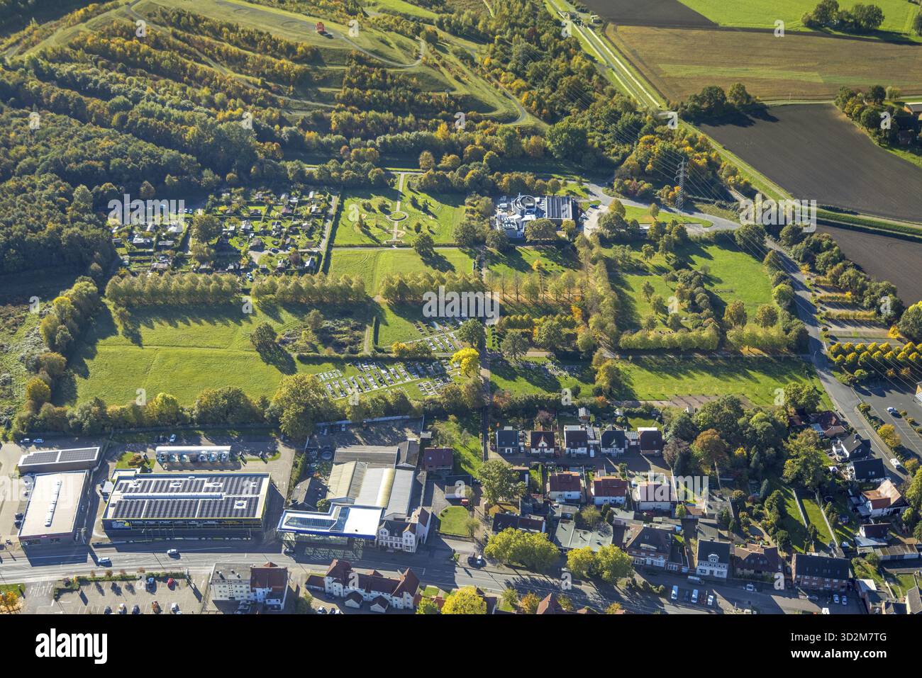 Aerial view, Herringen park cemetery and crematorium Hamm GmbH ...