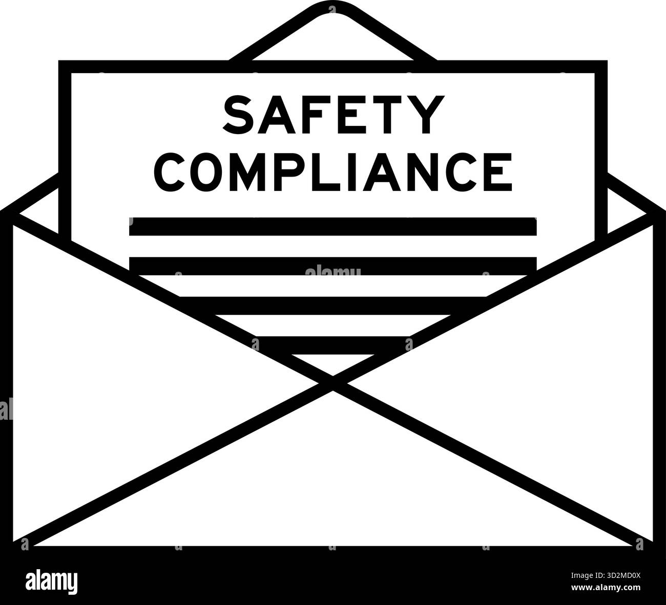 Envelope and letter sign with word safety compliance as the headline ...