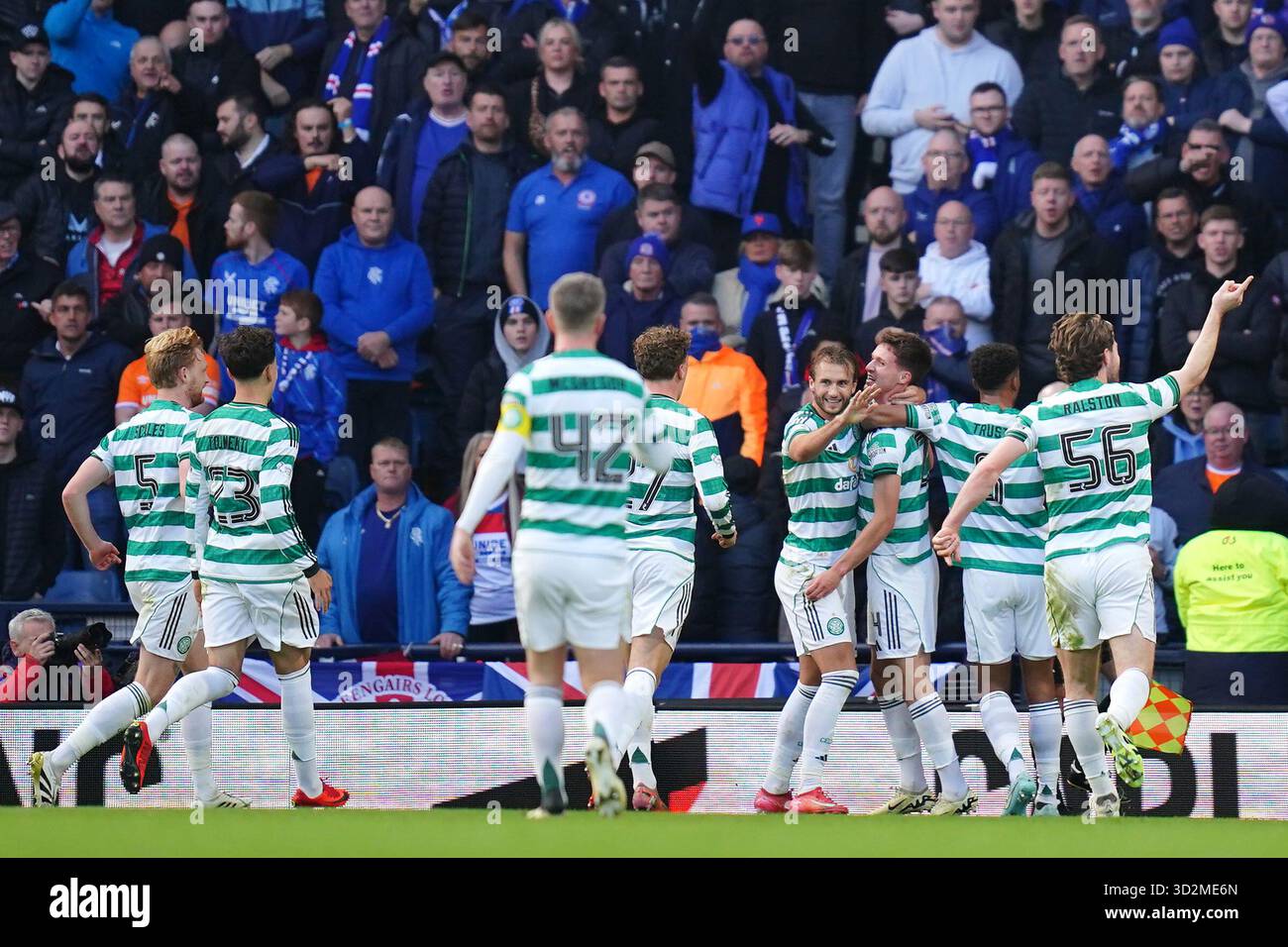 Celtic's Johnny Kenny (centre) celebrates scoring their side's first ...