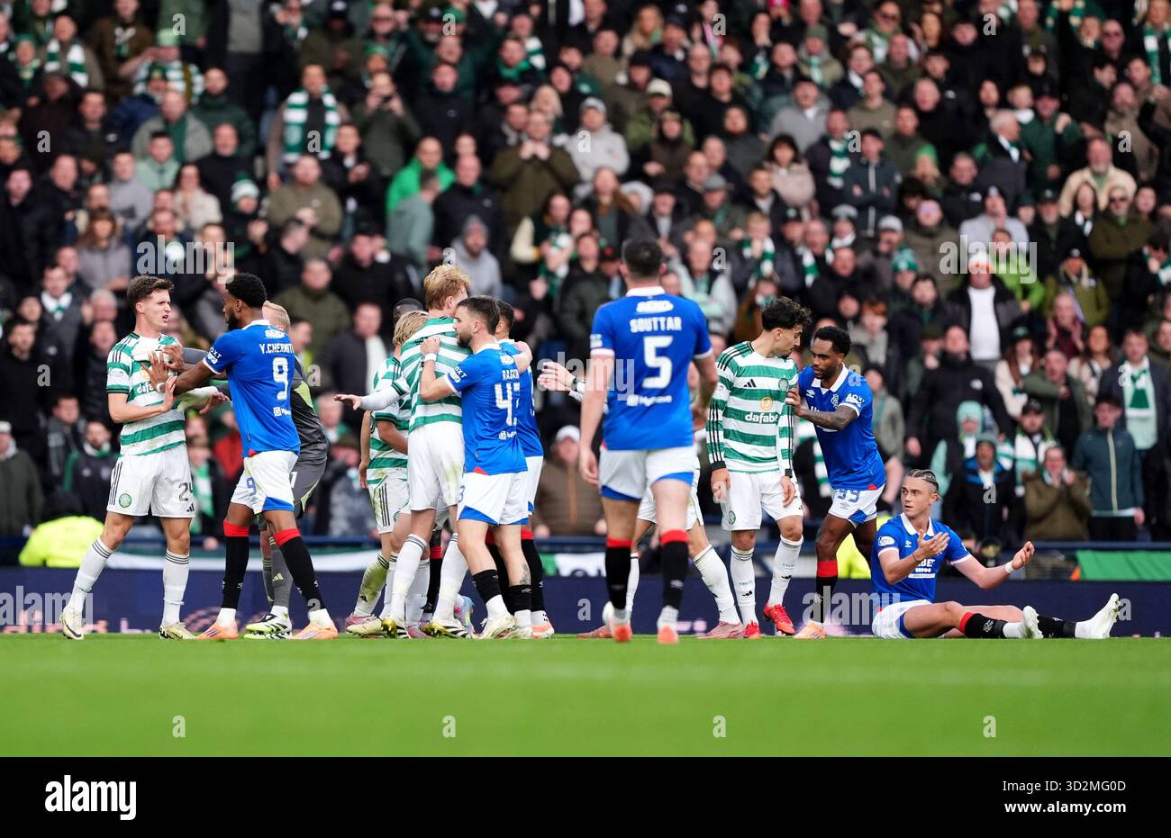 Tempers fray between Celtic's Johnny Kenny and Rangers' Youssef ...