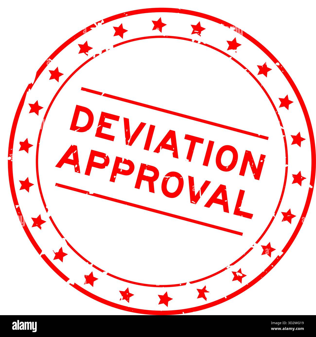 Grunge red deviation approval word round rubber seal stamp on white ...
