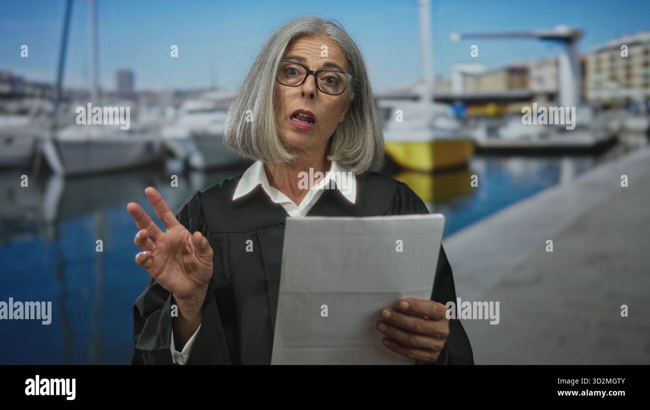 Woman judge points finger hi-res stock photography and images - Alamy
