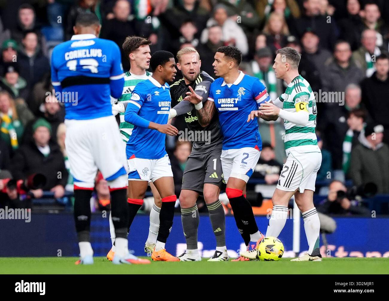 Tempers fray between Rangers and Celtic players during the Premier ...