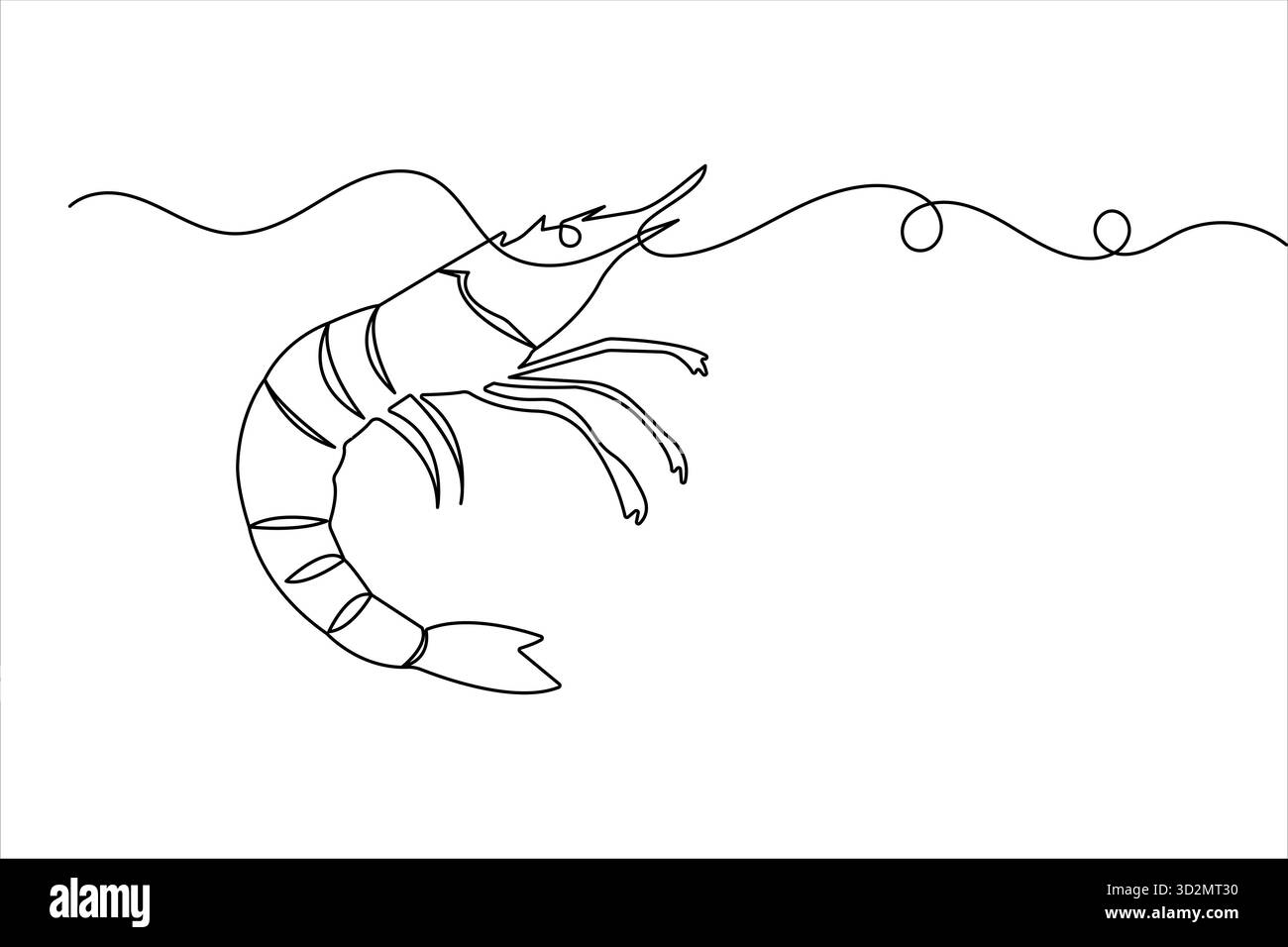 Shrimp continuous one line drawing and minimalist style isolate outline ...