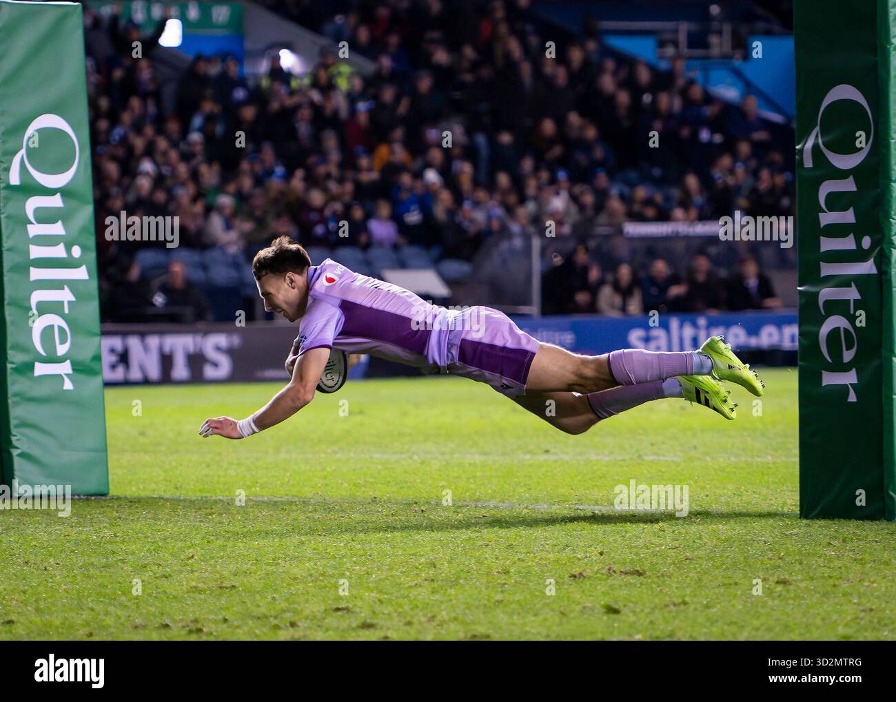 Autumn Test - Scotland v USA. Scotland Scrum-half, Jamie Dobie, dives ...