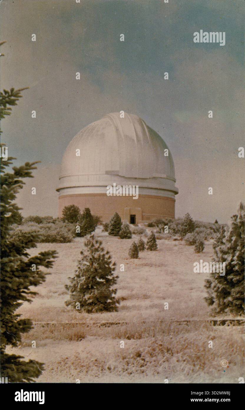 Postcard of the dome of the Palomar Observatory, housing the 200-inch ...